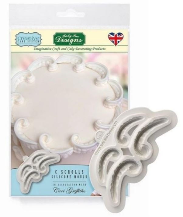 Katy Sue C Scrolls silicone sugarcraft icing mould – Ceri Griffith ...