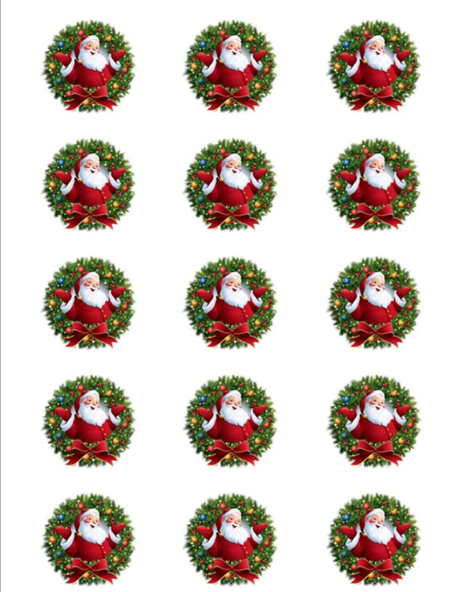 Santa precut cupcake toppers – Cakers World